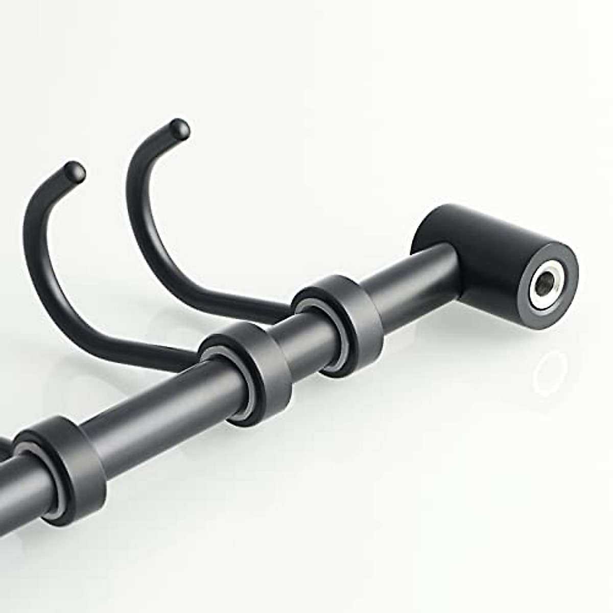 Alise 22 Inch Towel Bar Towel Rail Holder with 5 Adjustable Hooks Coat Rack Kitchen Tool and Utensil Rack for Bathroom Kitchen Wall Mount,SUS 304 Stainless Steel Matte Black