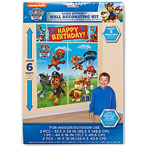 American Greetings Nickelodeon, Paw Patrol Scene Setter Wall Decorations for unisex-children, 5-Count