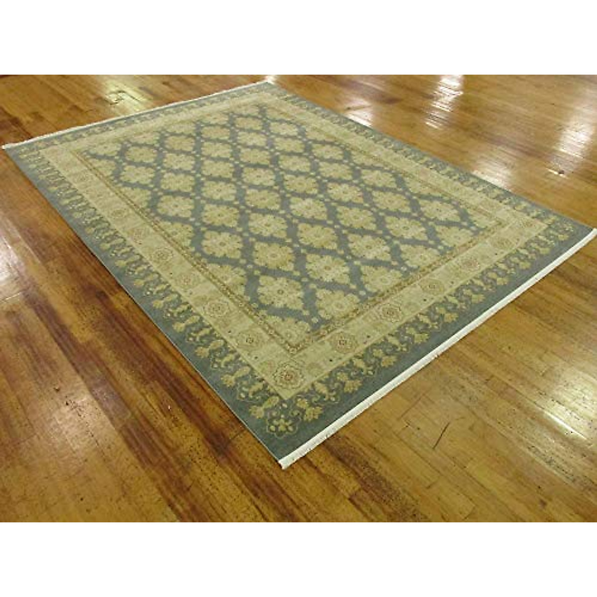 Unique Loom Edinburgh Collection Area Rug-Zinnia, 9 ft x 12 ft, Blue/Beige