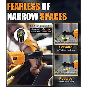 3/8'' Cordless Ratchet Wrench Set for Dewalt 20V Battery, 60 Ft-lbs 400 RPM Variable Speed Trigger Electric Power Ratchet Wrench Replace for DCF513B Tool Kit (Tool Only)