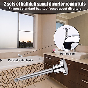 2pcs Tub Spout Diverter Repair Kit, Including 2 Diverter Valve Stems 2 Seals and Diverter Gates Shower Diverter Repair Kit Leaky Bathtub Faucet Repair Kit Bathtub Spout Repair Kit
