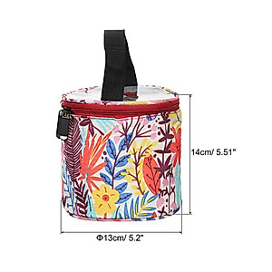 PATIKIL Yarn Storage Bag, Portable Crochet Knitting Bag Case Skein Ball Holder Organizer Crocheting Tote Supplies for Sewing Craft Project, Orange Leaves