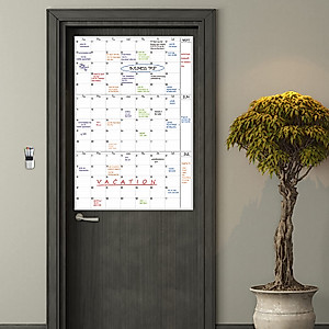 Dry Erase Wall Calendar 3 Month Calendar - Blank Undated Reusable Quarterly Calendar - Whiteboard Premium Laminated Poster - Laminated Office Jumbo 38x26 Inches Wall Calendar (Vertical)