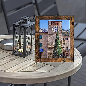 SESEAT 8x10 Picture Frame Wood Brown, Photo Frame for Wall Mounting or Tabletop, 1 Pack