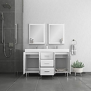 Alya Bath Ripley Bathroom Vanity, 60", White
