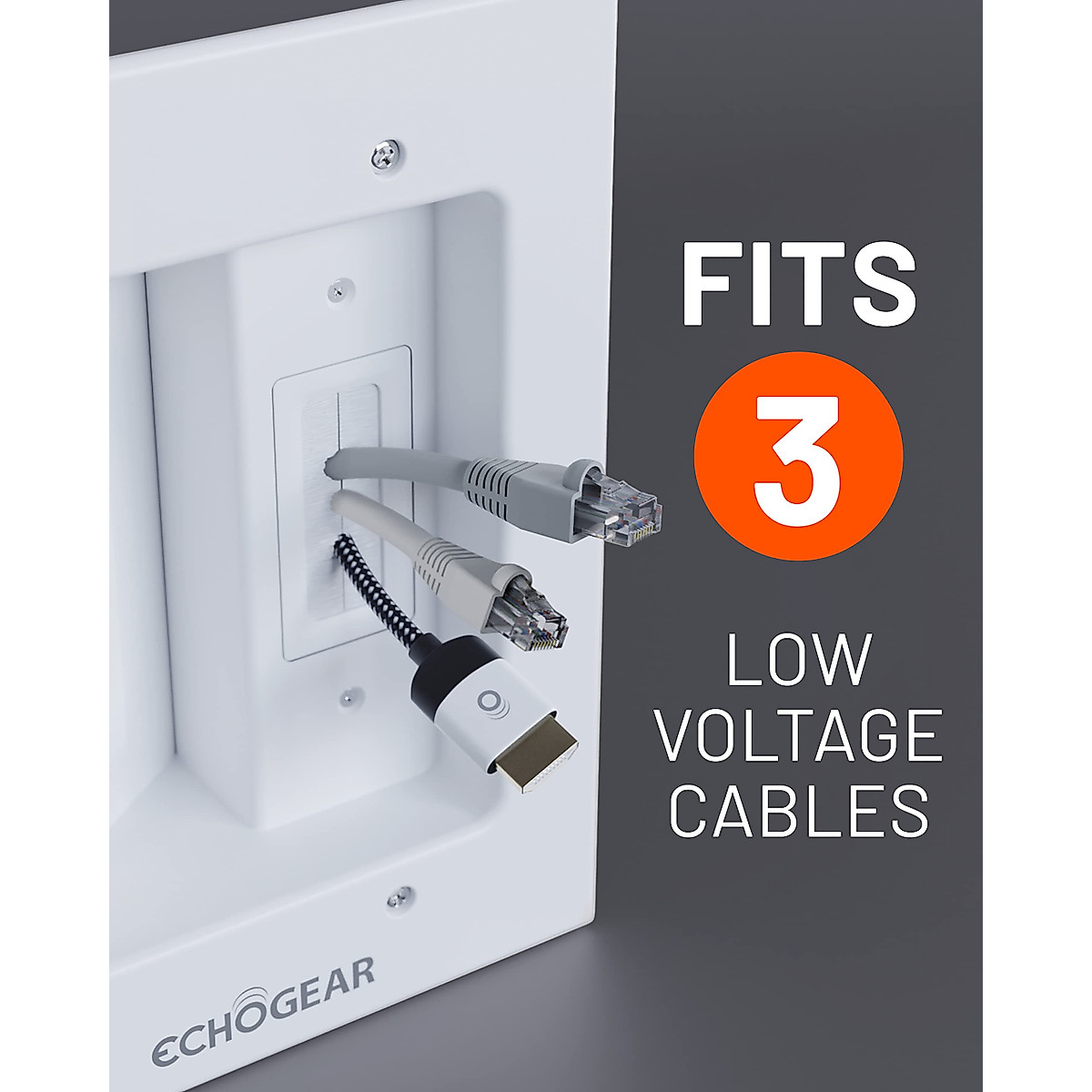 ECHOGEAR Wall TV Cord Hider Kit for Seamless Cable Management