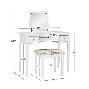Linon Vanity Set White