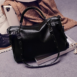 Mn&Sue Modern Punk Pu Leather Cross Body Silvery Rivet Studded Shoulder Nightclub Hobo Handbag for Lady