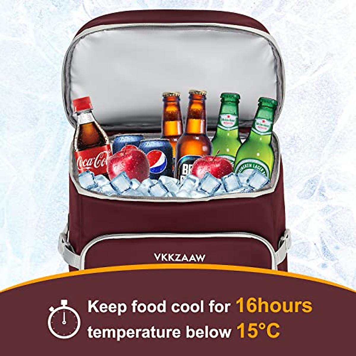 VKKZAAW Backpack Cooler 36 Cans Insulated Leak Proof, Soft Cooler Multifunctional Lightweight Lunch Backpack Insulated Waterproof for Women Men