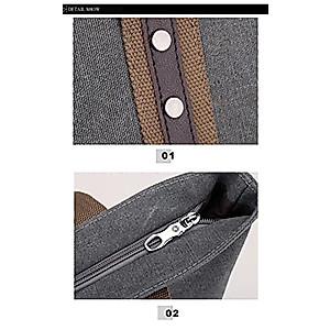 Eamom large vintage bags for women canvas tote bag with zipper shoulder purses and handbags (Green)