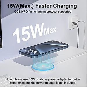 MagSafe Charger 2 Pack 15W Magnetic Wireless Charger Fast Charging Pad Compatible with iPhone 16/15/14/13/12 Series & AirPods 3/2/Pro Magnetic MagSafe Charging Pad with Dual Charging Ports