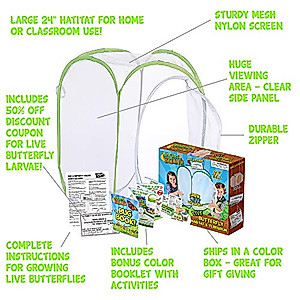 Nature Bound 24" Tall Butterfly Garden Habitat & Terrarium with Large Zipper