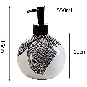 BUYT Bathroom Soap Dispenser Set Soap Dispenser Hand Sanitizer Bottle Lotion Dispenser Pump Ceramic Soap and Lotion Dispenser Round Ceramic Refillable (Color : G)
