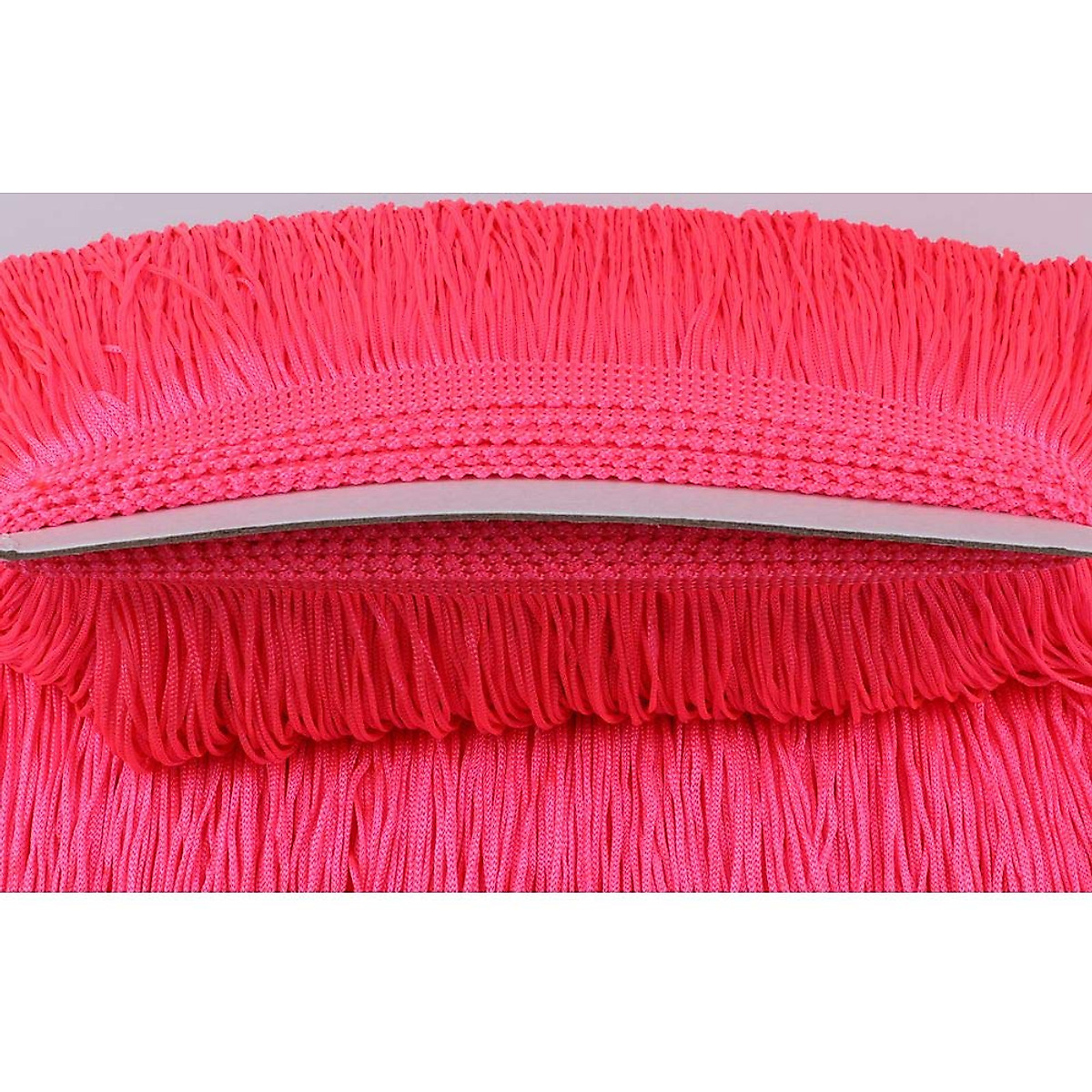 Heartwish268 Fringe Trim Lace Polyerter Fibre Tassel 12inch（″） Wide 10 Yards Long for Clothes Accessories and Latin Wedding Dress and DIY Lamp Shade Decoration Black Fluorescent Peach