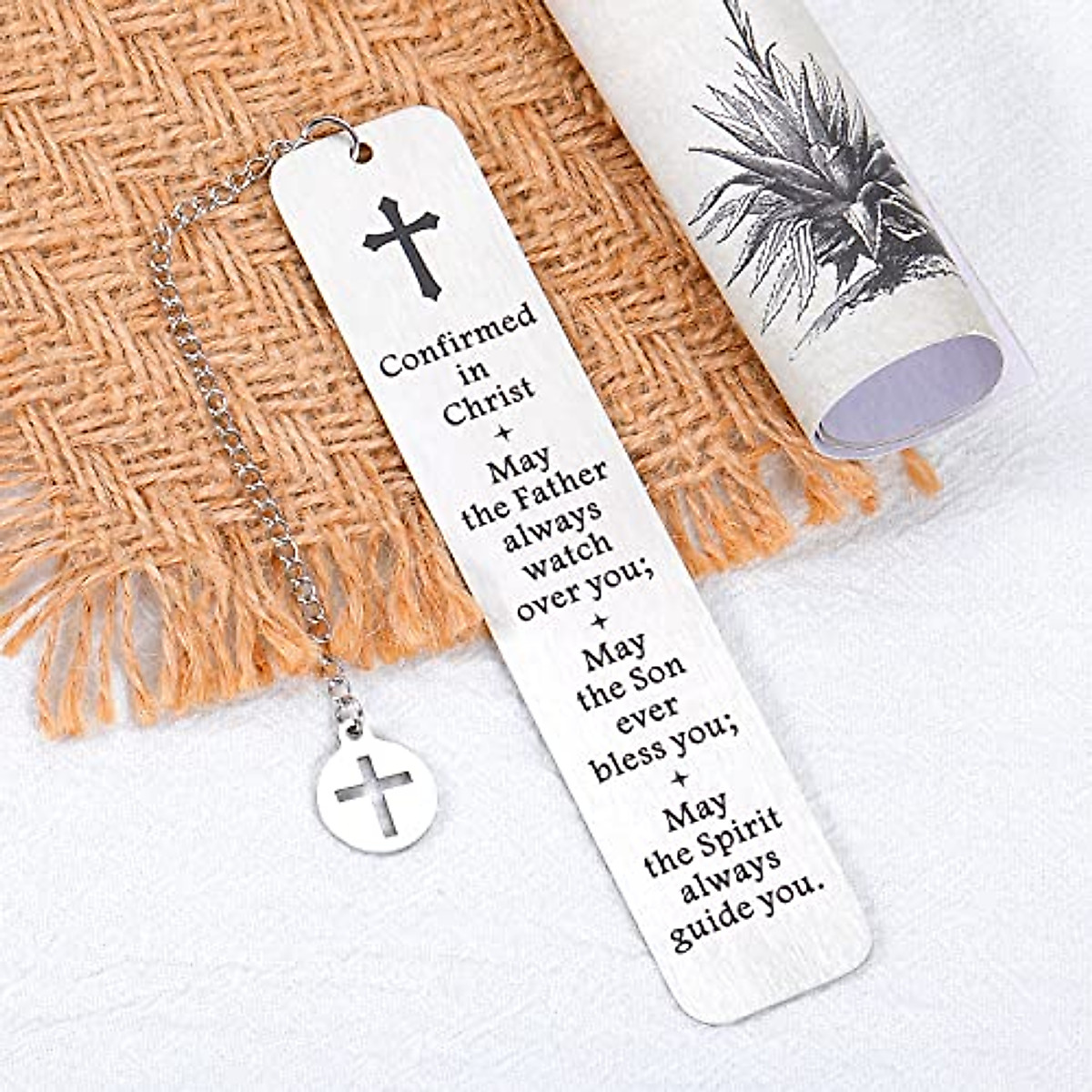 Baptism Gift for Girl Boy Catholic Confirmation Gift for Women Birthday Christian Bible Verse Bookmark for Godson Goddaughter Religious Gift for Church Bulk First Communion Graduation Gift for Him Her