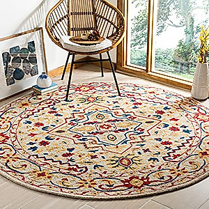 Safavieh Aspen Collection 8' x 10' Green/Ivory APN705Y Handmade Boho Medallion Wool Area Rug