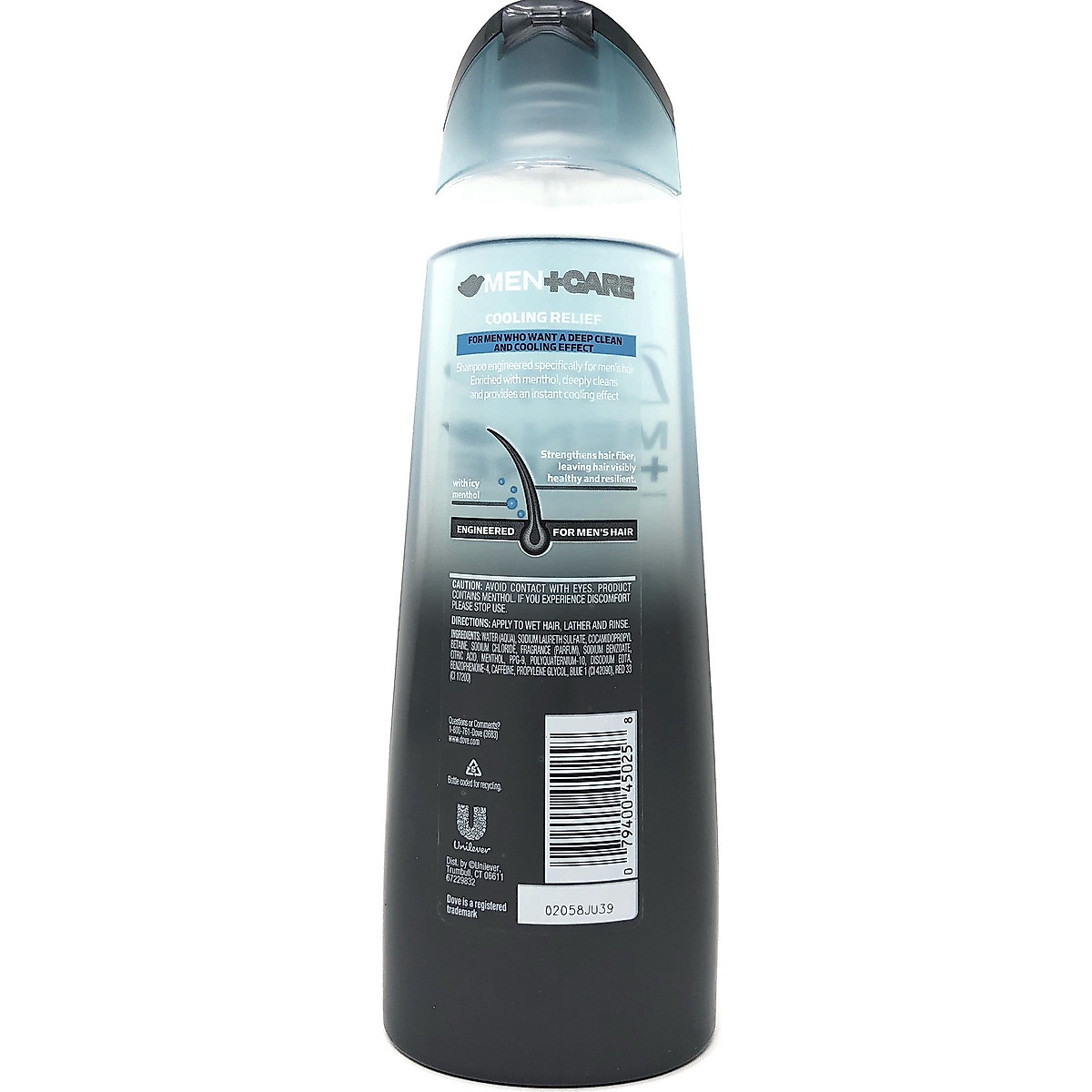 Dove Men + Care Fortifying Shampoo, Cooling Relief Icy Menthol, 12 Ounces (Pack of 2)