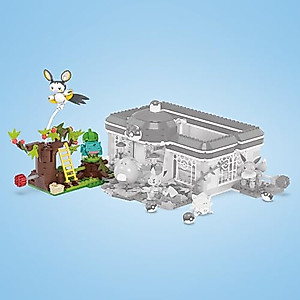 Mega Pokémon Building Toys Set Emolga and Bulbasaur’s Charming Woods with 194 Pieces, 2 Poseable Characters and Motion, for Kids