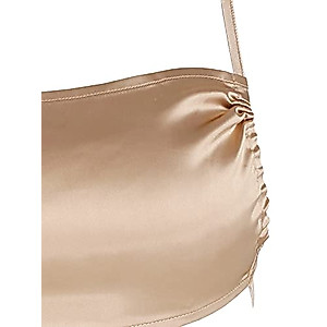 ZAFUL Women's 2 Piece Cut Out Silky Satin and One Shoulder Mini Cami Dresses for Graduation Night Club Date Party(Champagne, S)