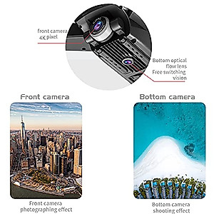 Lozenge Drones with Camera for Adults 4K Quadcopter Helicopter RC Drones for Adults Optical Flow Positioning Dual Cameras UAV (2 Battery&1080P WiFi Camera, Black)