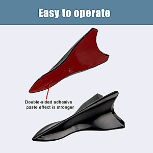 cueclue 10 PCS Car Shark Fin Auto Antenna Kit, Rear Bumper Canards Splitter, Auto Universal Stick-on Spoiler Roof Air Vortex Decorative Aerial (Black #101)