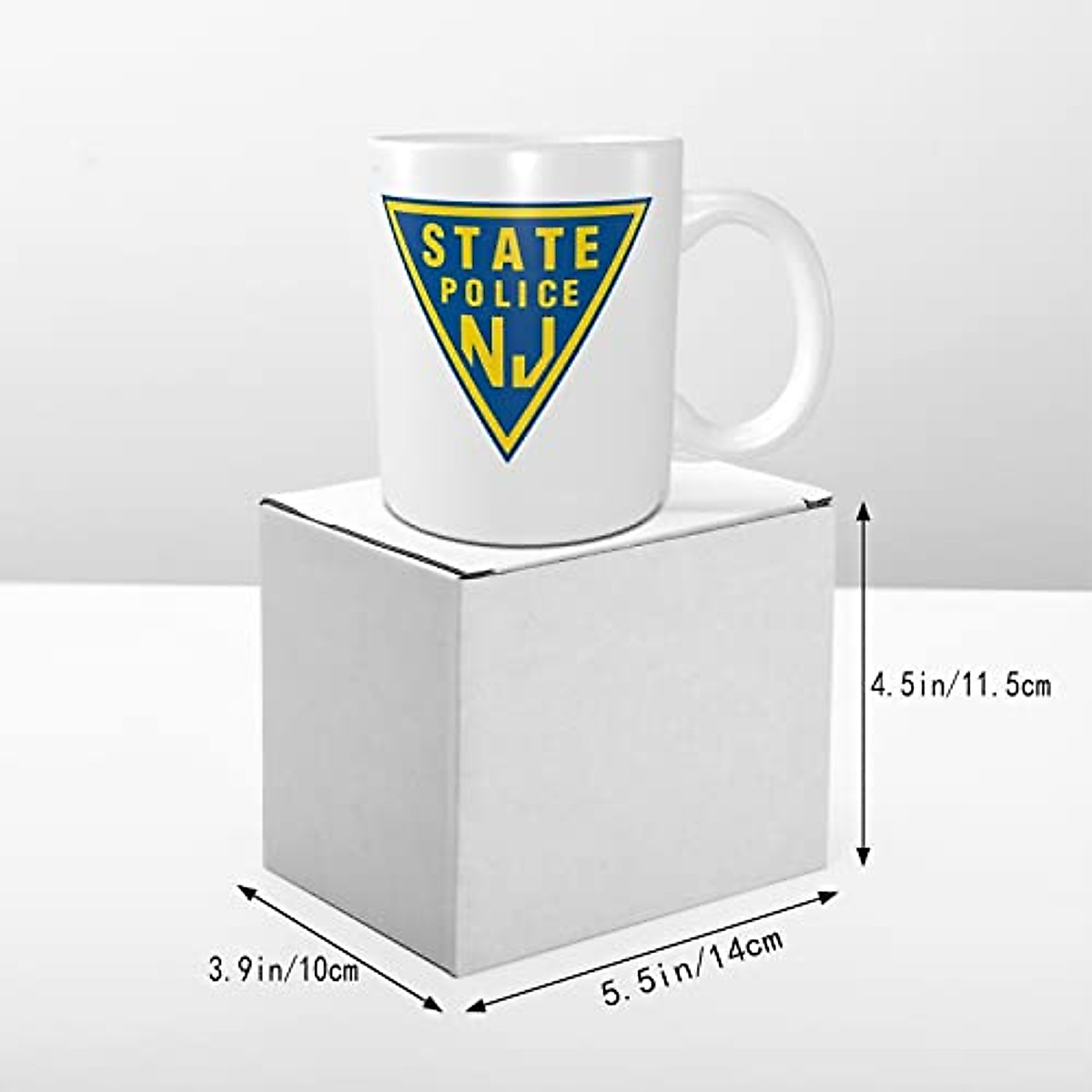 Nj State Police Porcelain Coffee Mugs, Classic Ceramic Cup For Tea Latte Cappuccino