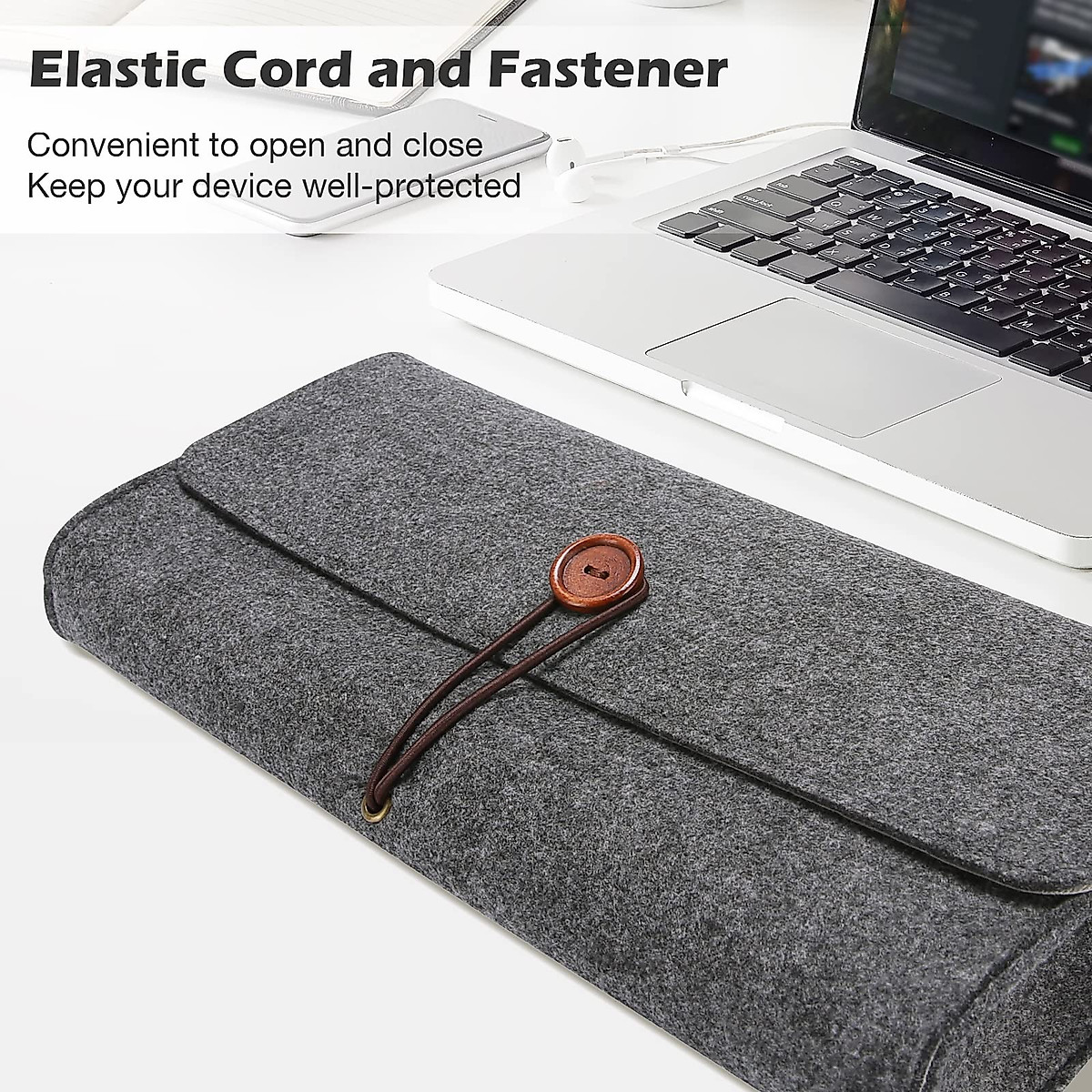 ProCase Felt Pouch Sleeve for Steam Deck, Portable Travel Storage Bag Ultra Slim Carrying Case Cover for Valve Steam Deck 2021 Release –Black