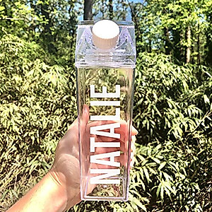 TIPSY UMBRELLA Clear Milk Carton Water Bottle (4PACK) - BPA Free Child Friendly - Environmentally Reusable – Milk Carton Shaped Water Bottle – Juice/Boba Tea Bottle – 17oz