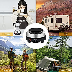 Artilife 500W Small Electric Hot Plate, Multi-Function Portable Stove Kitchen Cooktop Electric Heater for Home 110V