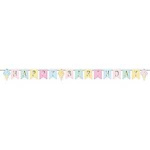 Creative Converting Ice Cream Party Banner, 1 ct, Multi-color, Banner measures 6" x 99.5"