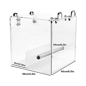 No Mess Bird Feeder, Bird Feeder for Cage, Acrylic Automatic Seed Container Parrot Food Holder Bird Feeder Animal Cage Water Food Holder for Parrot Parakeets