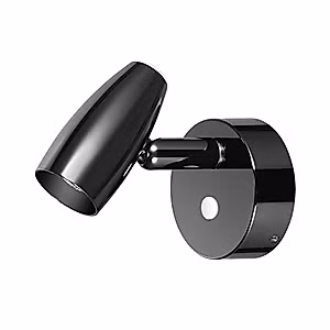 Obeaming RV Reading Light 12V Swivel LED Spotlight with Quick USB Charger& Blue Nightlight, Camper Van Travel Trailer Bed Reading Light, 12-24VDC Hard-Wired (Gloss Black)