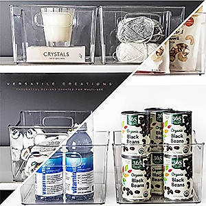 BINO | Plastic Storage Bins - 12 Pack | THE LODGE COLLECTION | Multi-Use Organizer Bins | Built-In Handles | BPA-Free | Pantry Organization | Home Organization | Fridge Organizer | Freezer Organizer