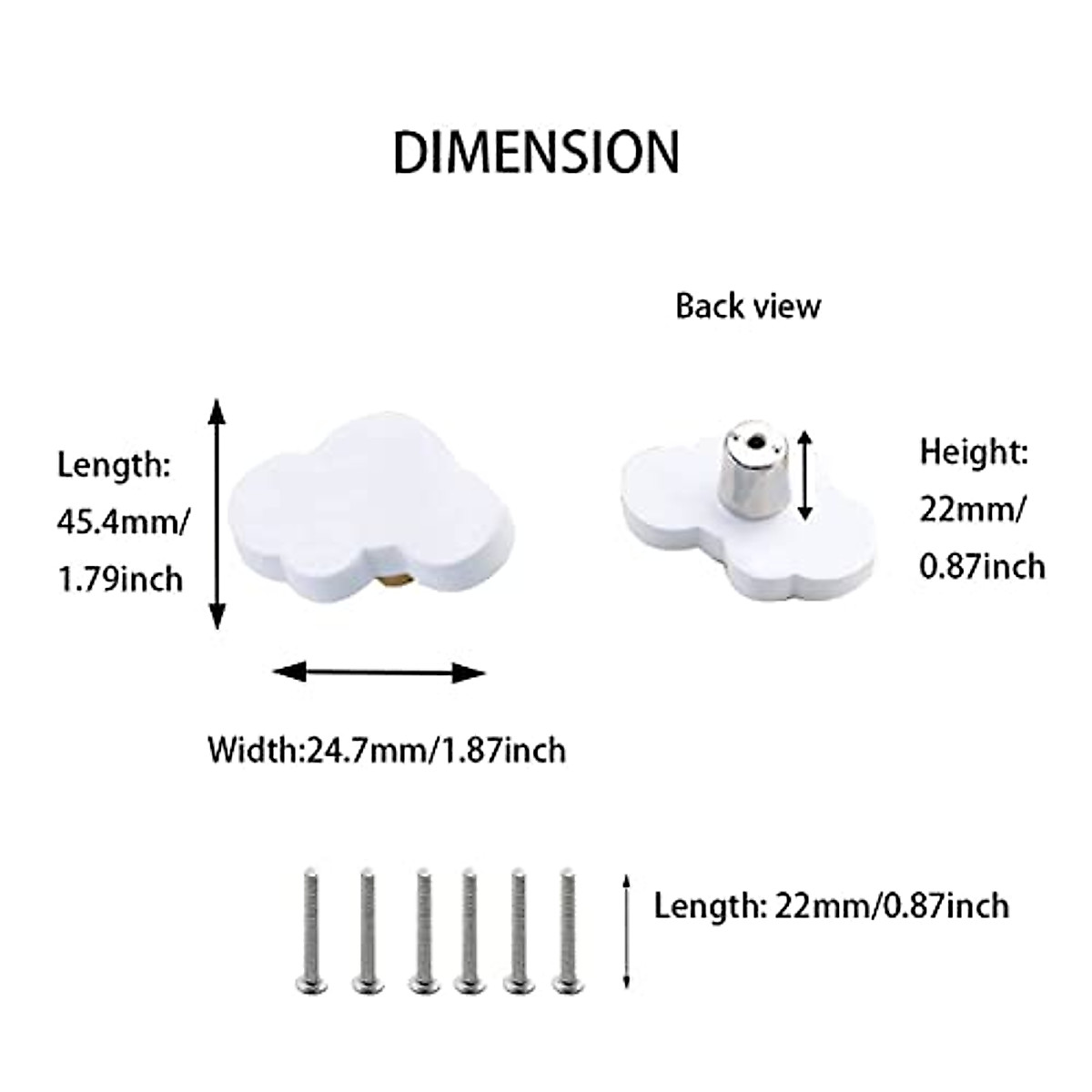 Skyscraper Cartoon Shape Soft Rubber Knobs for Kids Girls Boys Cabinet Handle pulls Drawer Knobs for Kids Room Cabinets Closets Toy Organizer Box Bookcase 6pcs/Set (Cloud, White)