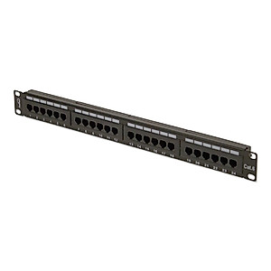 NavePoint Rackmount or Wallmount 24-Port Cat6 Patch Panel RJ45 Ethernet 568A/B Compatible