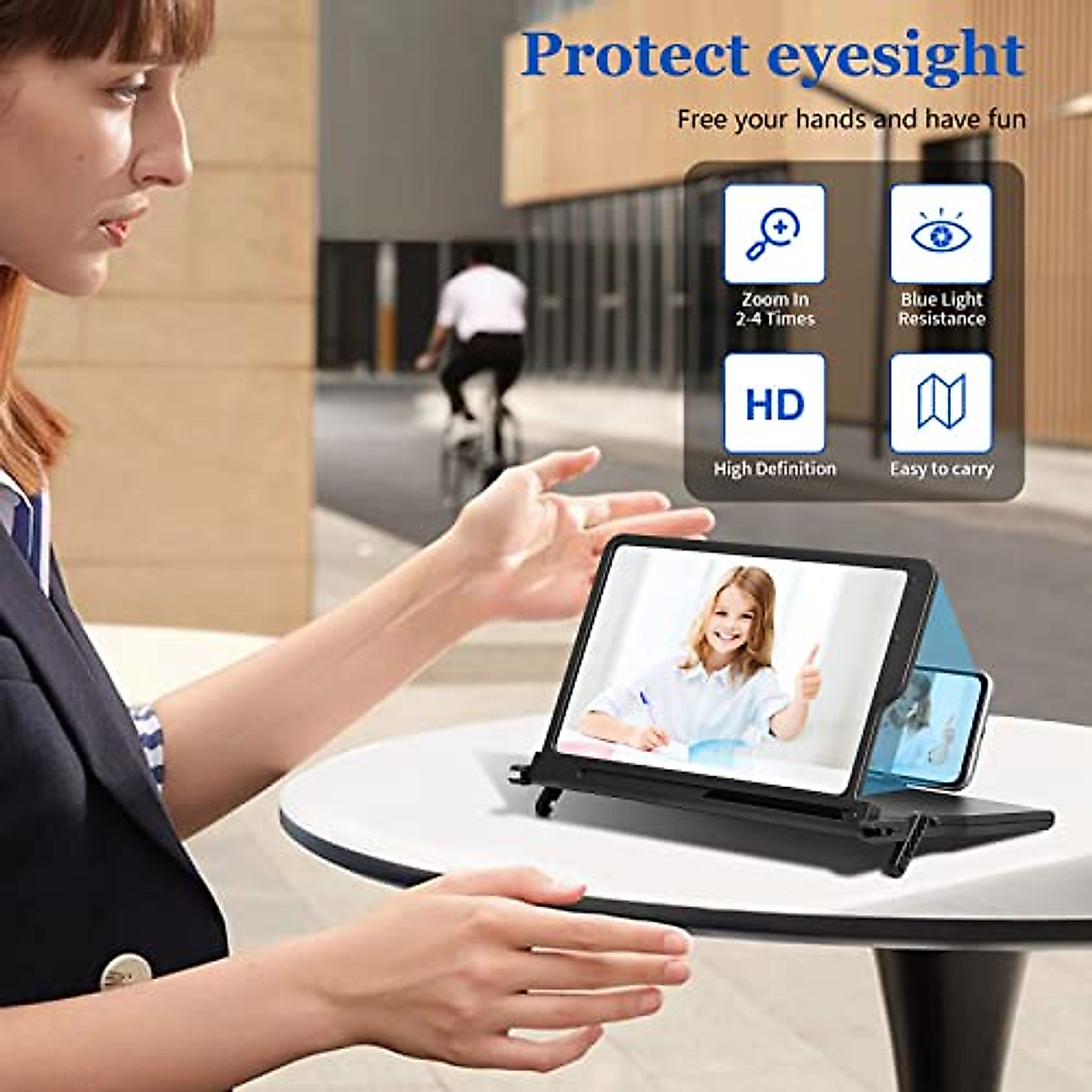 Newseego 12 ” Foldable Phone Screen Magnifier, 3D HD Horizontal and Vertical Phone Amplifier Eye-Protective Movie Video and Game Enlarger Portable Phone Holder Screen Magnifier for Smartphones.