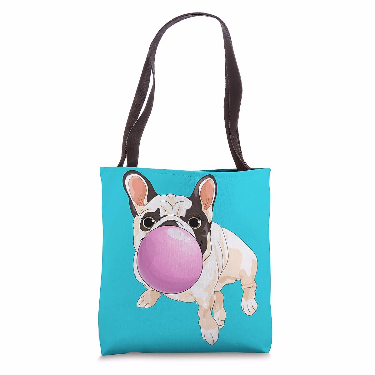 Funny Frenchie Blowing Bubble Gum Dog Gift French Bulldog Tote Bag