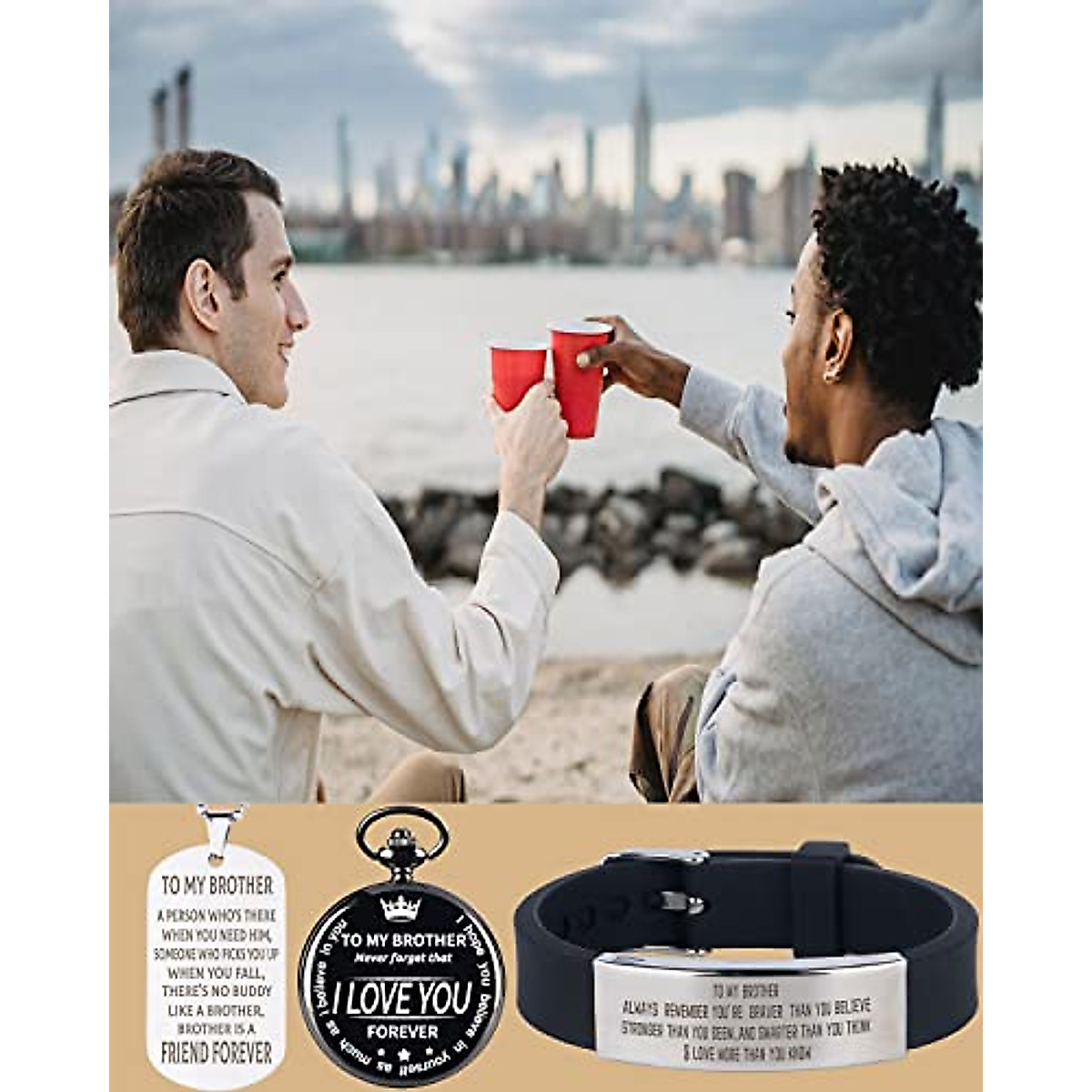 Brother Gifts, Brother Gifts from Sister, Christmas Gifts, Best Brother Gifts, Birthday Gifts for Brother, Brother Birthday Gift Ideas, Brother Necklace, Brother Bracelet, Brother Pocket Watch