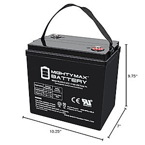 Mighty Max Battery Mighty Max Battery ML200-6GC2-6 Volt 200 AH, Internal Thread (INT) Terminal, Rechargeable SLA AGM Battery for Golf Cart