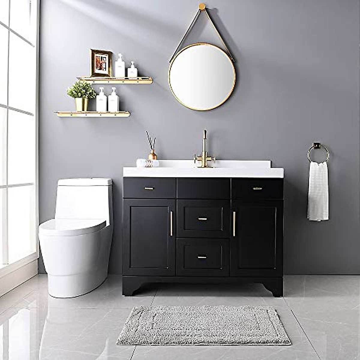 Phiestina Brushed Gold 2-Handle 4 Inch Centerset Bathroom Faucet with Drain,Deck Plate and Supply Hoses, Fit for 1 or 3 Hole, SGF002-10-BG