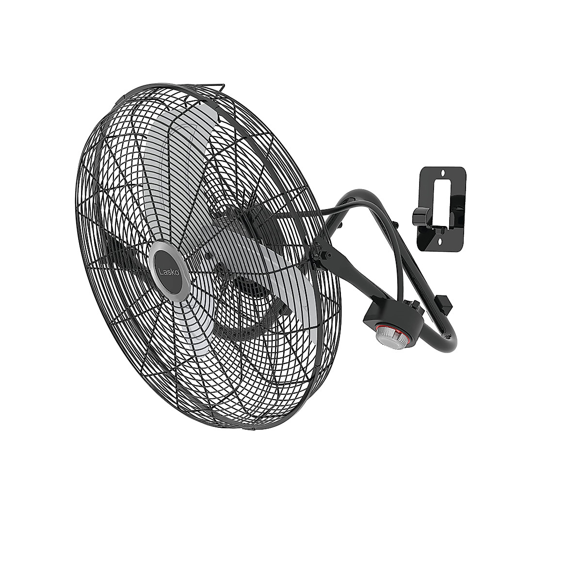 Lasko High Velocity Floor Fan with Wall mount Option, 3 Powerful Speeds, Pivoting Fan Head for Home, Garage, Attic, 20", Black, 2264QM