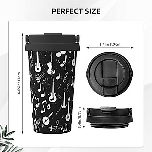 WANGZHAO Music Symbols Love Print Double Wall Stainless Steel Vacuum Insulated Tumbler Cup Home Thermal Cup