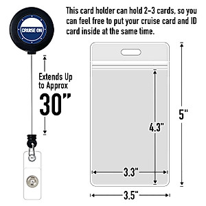 Cruise Lanyard for Ship Cards | 2 Pack Cruise Lanyards with ID Holder, Key Card Retractable Badge & Waterproof Ship Card Holders