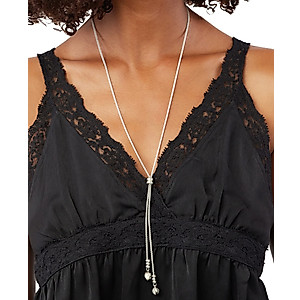 Lucky Brand Imitation Mother-of-Pearl Stone Lariat Necklace