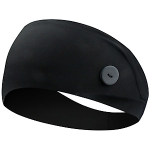 ABAMERICA Headbands with Button for Mask, Wide Nurses Headbands Non Slip Elastic Ear Protection for Women Men Doctors Sweatband Headband (BUTTON- 4 PACK COLOR13)