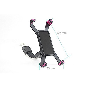 Motorcycle Electric Bicycle Cellphone GPS Mount Holder Compatible with 4.0-7.0inch smartphones iPhone Samsung (Pink)