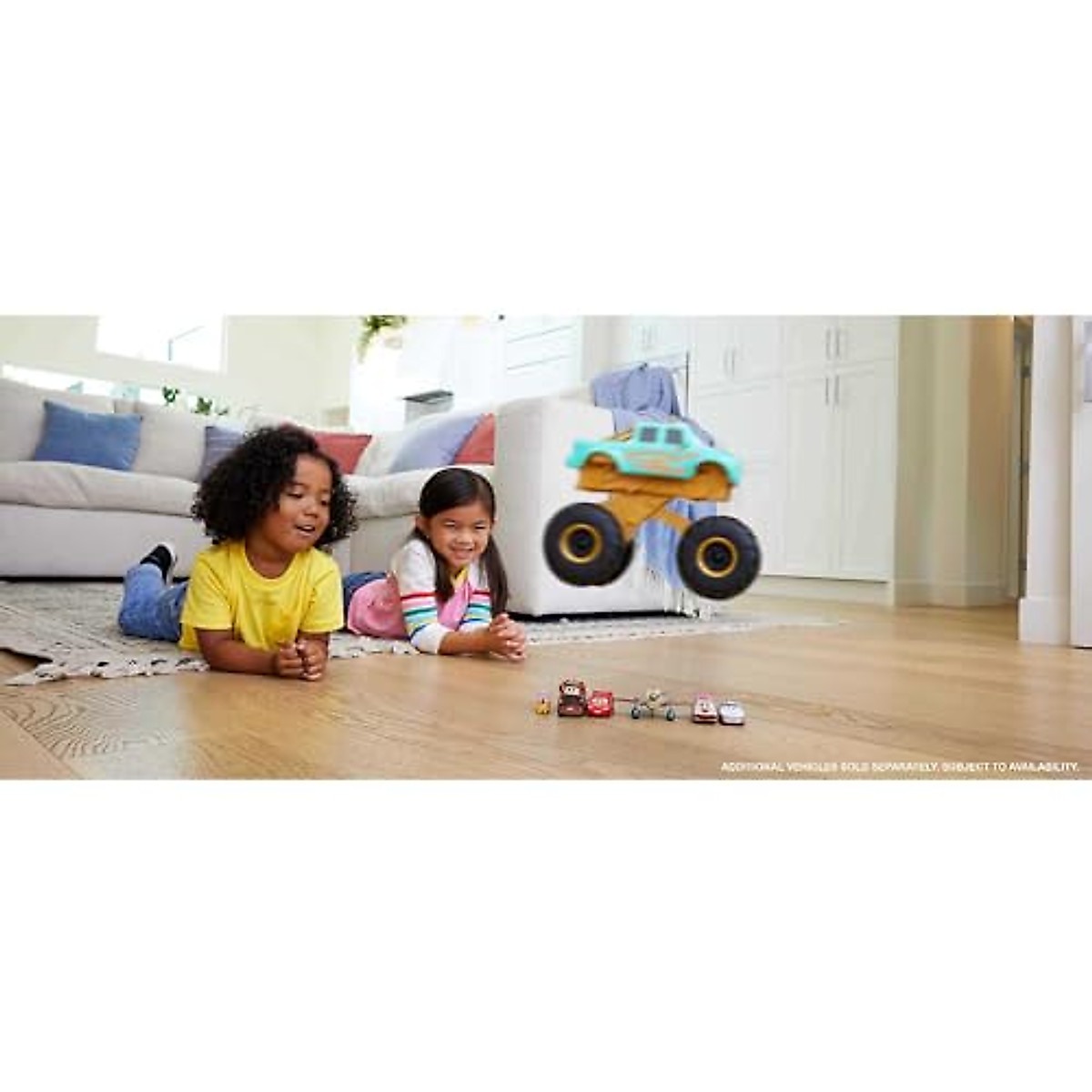 Mattel Disney and Pixar Cars On The Road Toys, Circus Stunt Ivy Vehicle, Jumping Monster Truck Inspired by Mattel Disney+ Show