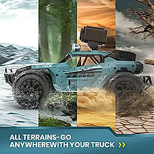 DEERC RC Cars DE36W Remote Control Car with 1080P HD FPV Camera, 1/16 Scale Off-Road Remote Control Truck, High Speed Monster Trucks for Kids Adults 2 Batteries for 60 Min Play, Gift for Boys