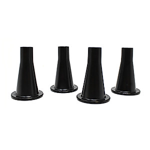 JSP Manufacturing Black Plastic 3-5/8” Bed Frame Feet/Glide Leg | Tall Cone Shaped Replacement Legs (4)