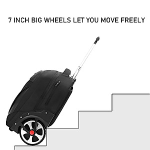 WMHYLYH Waterproof Rolling Backpack, Backpack with Wheels for Business, College Student and Travel Commuter, Carry on Backpack with Laptop Compartment for Women and Men (Black, 20inch)